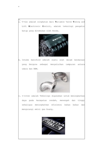 Soal dan jawaban No 9™ Tugas Pendahuluan Motor Bensin Teknik Mesin | PDF