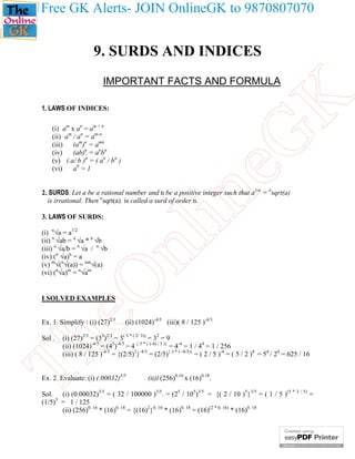 9. surds & indices | PDF