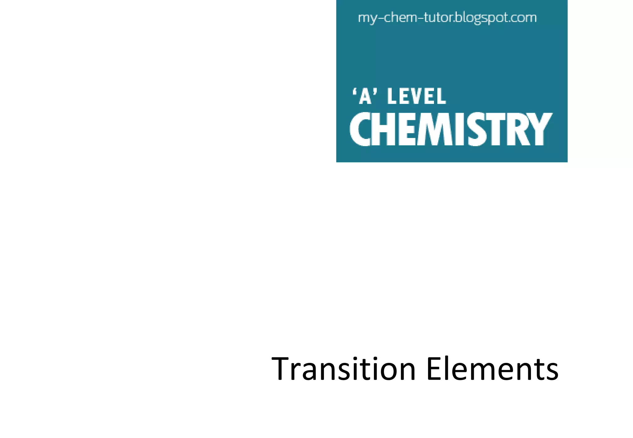 Transition Elements | PPT