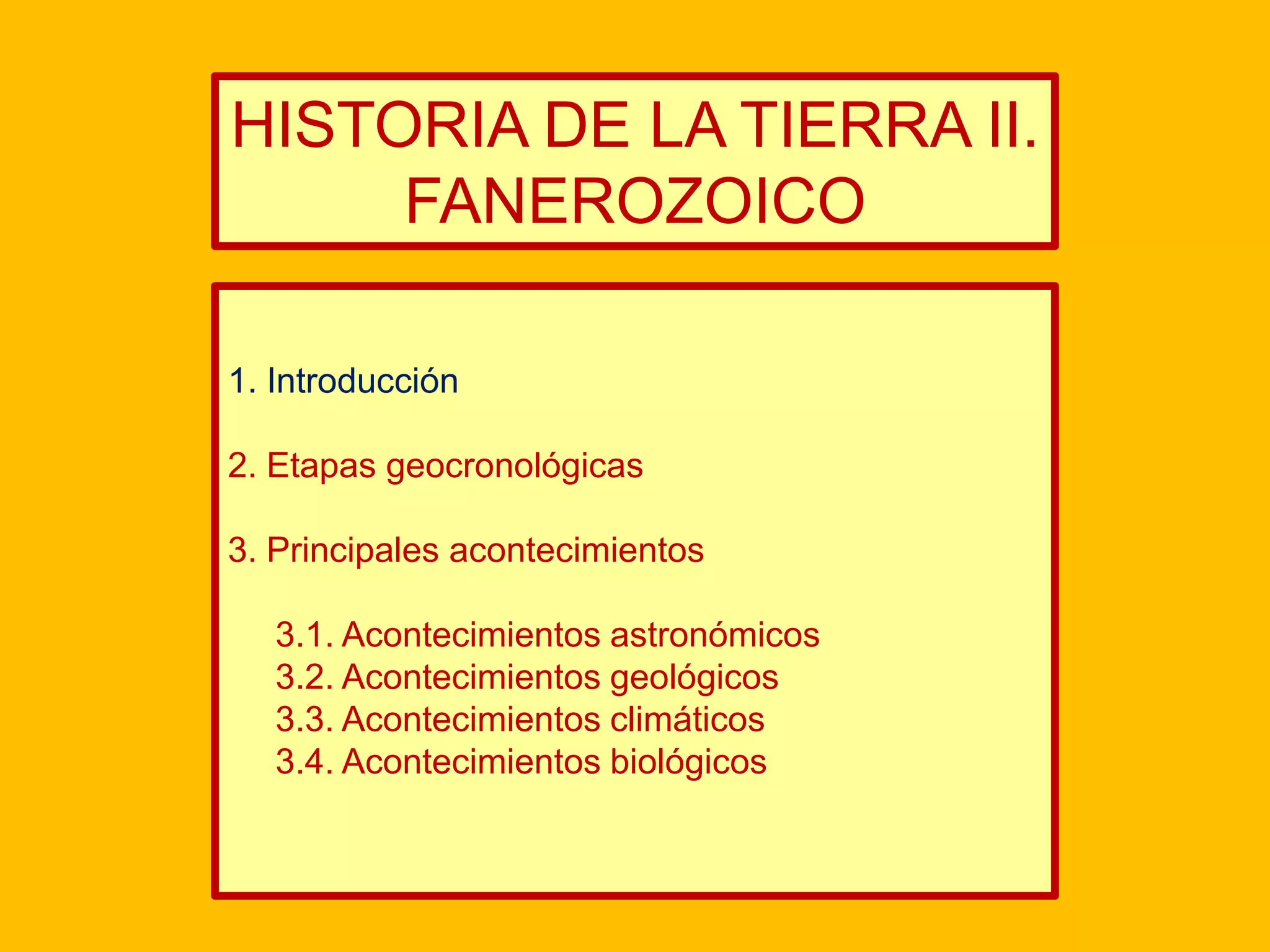 Historia de la Tierra II. Fanerozoico | PDF