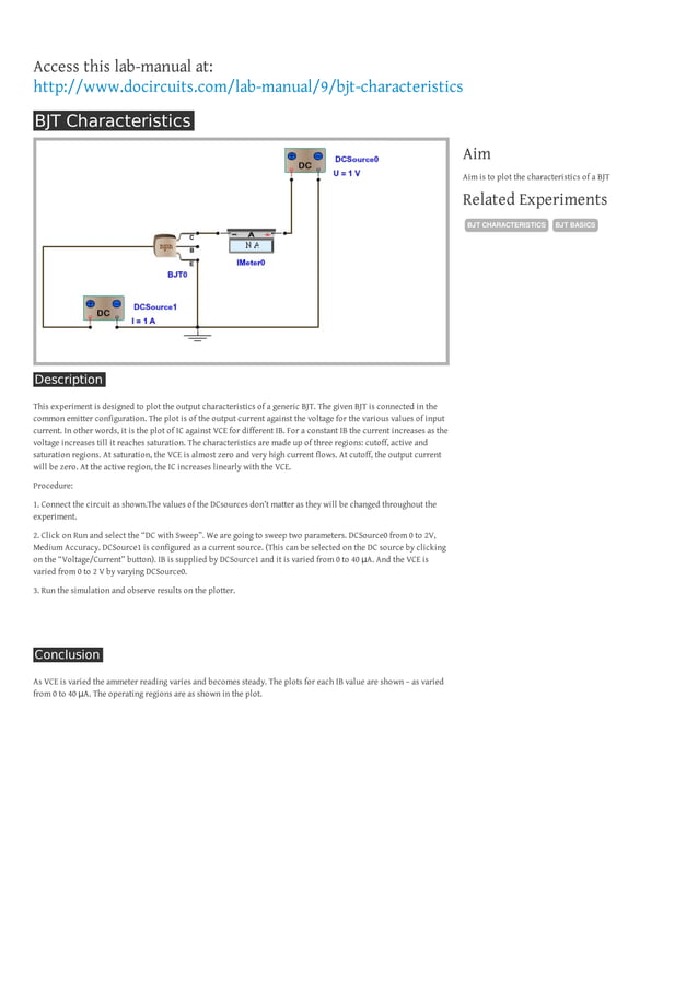 BJT characteristics | PDF