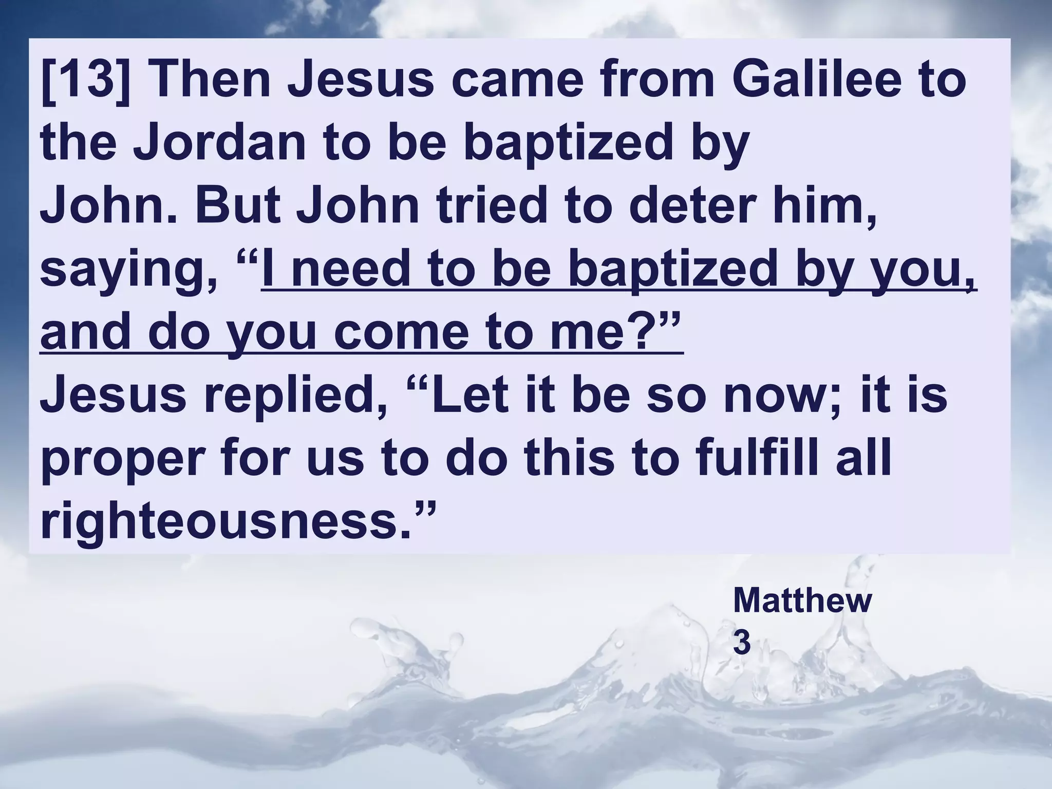 The baptism of jesus | PPT