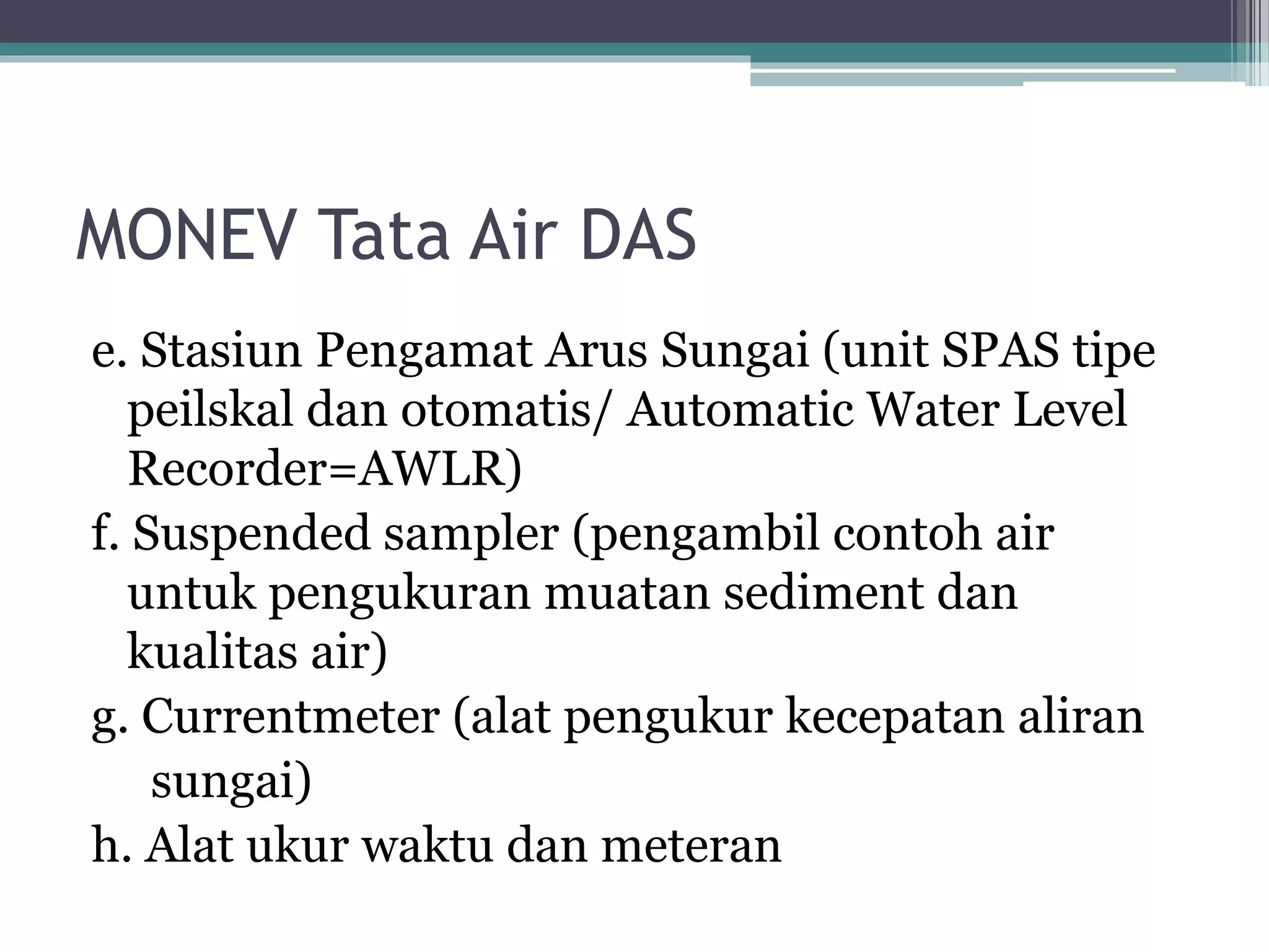 9.monitoring dan evaluasi kinerja das dan tata air | PPTX