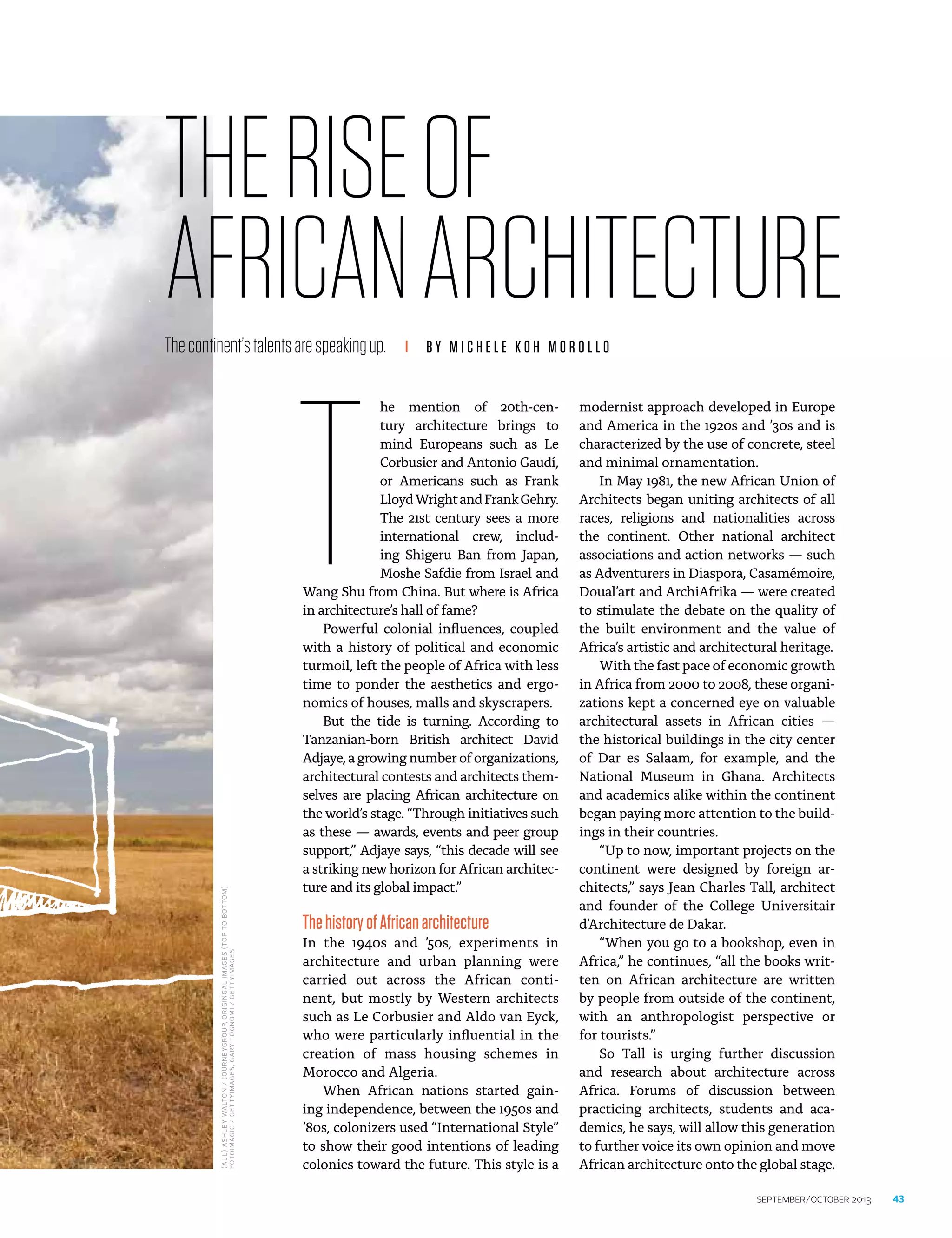 9.selamta.september 2013. the rise of african architecture | PDF