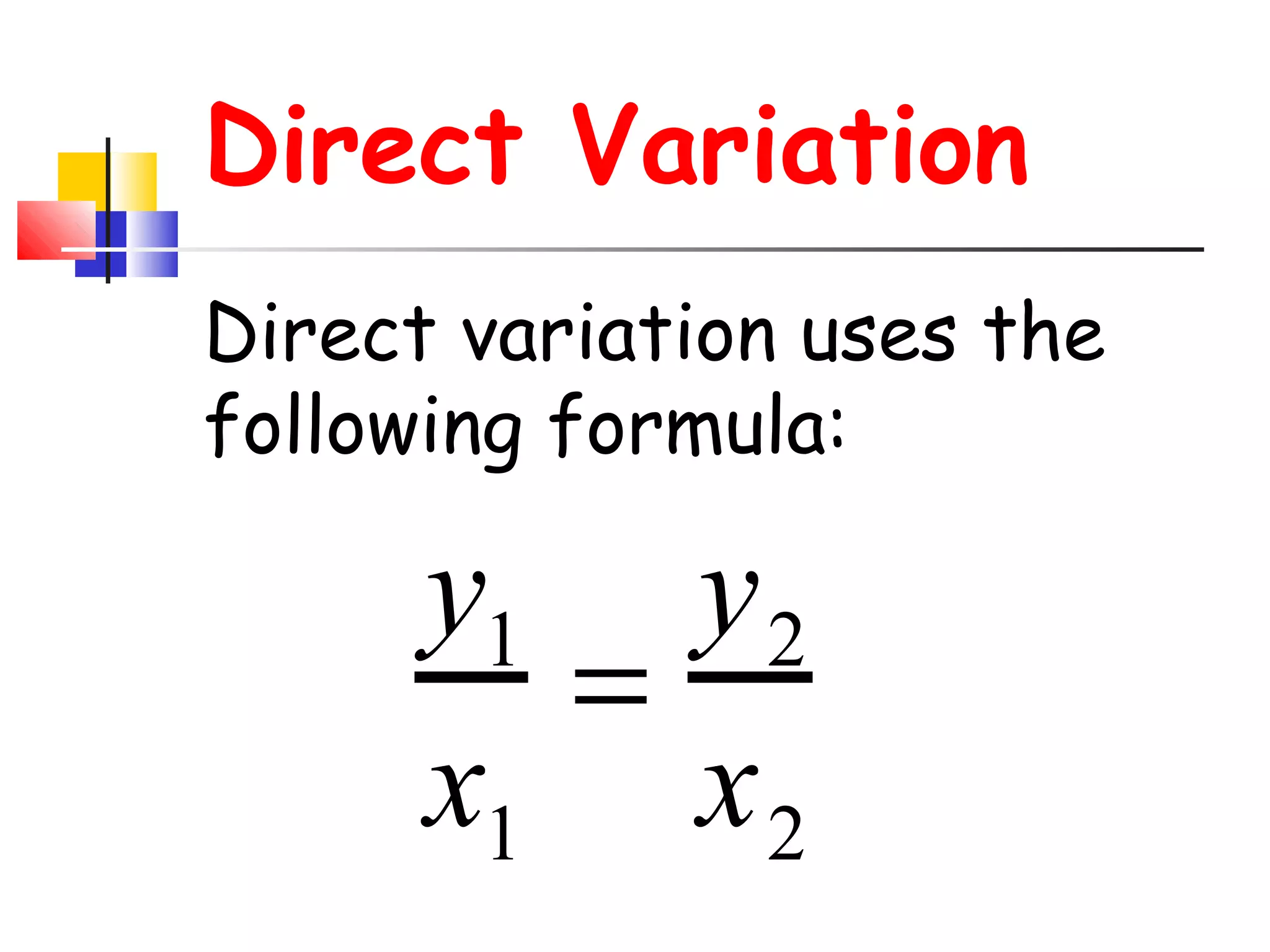 Direct and Inverse variations | PPT
