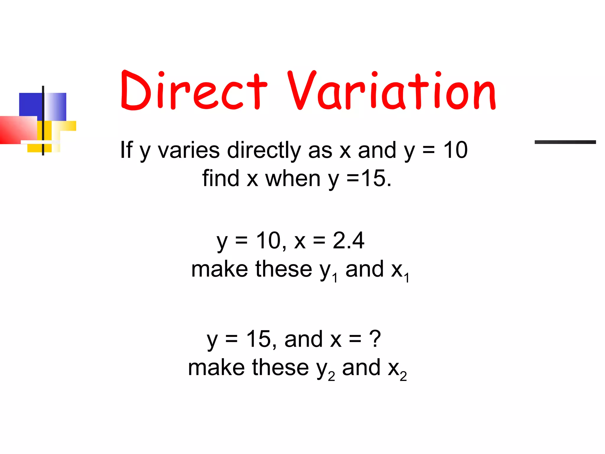 Direct and Inverse variations | PPT | Physics | Science