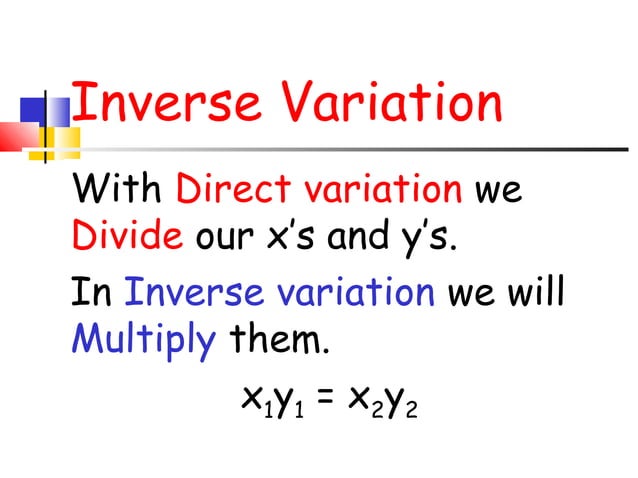 Direct and Inverse variations | PPT | Physics | Science