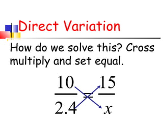 Direct and Inverse variations | PPT