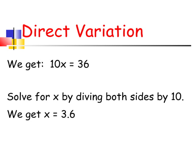 Direct and Inverse variations | PPT | Physics | Science