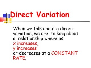 Indirect Variation