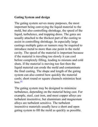 IIIE SECTION A MANUFACTURING TECHNOLOGY NOTES 9.design for gating and ...