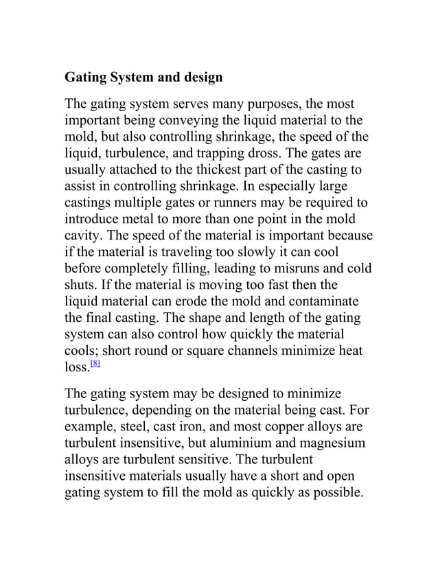 IIIE SECTION A MANUFACTURING TECHNOLOGY NOTES 9.design for gating and ...