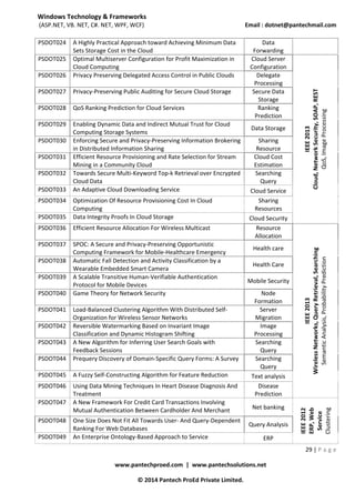 IEEE 2014 Dotnet Projects | PDF