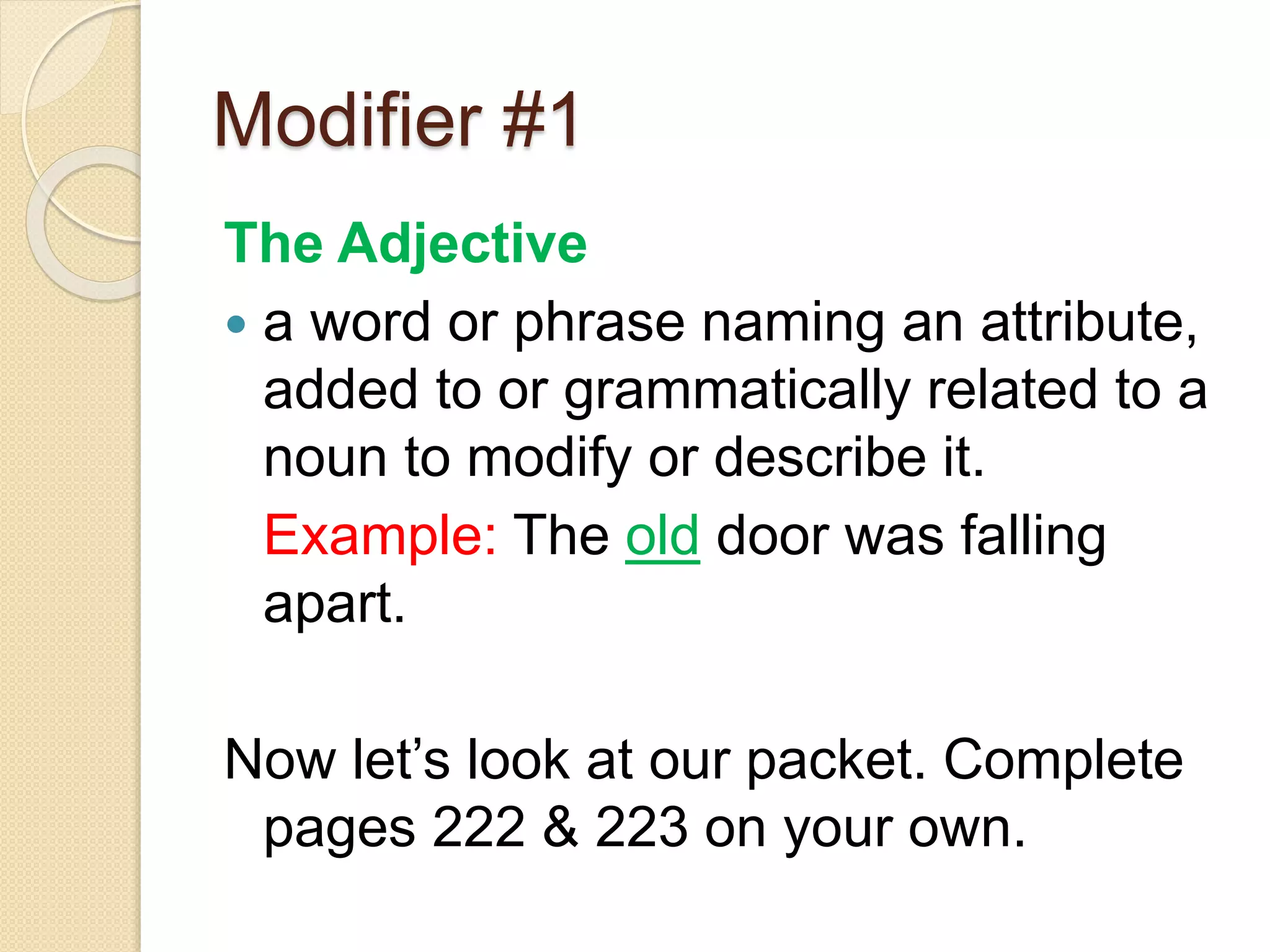 Modifiers | PPTX