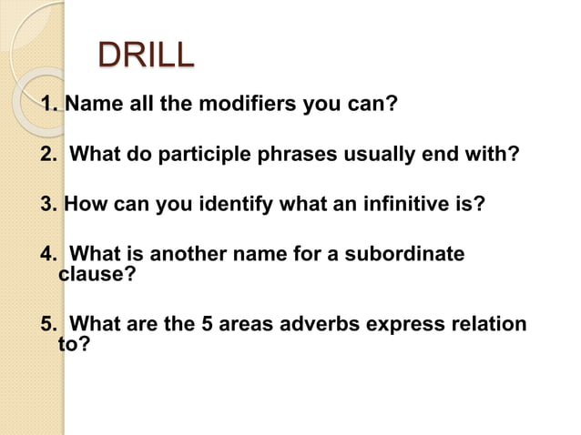 Modifiers Ppt