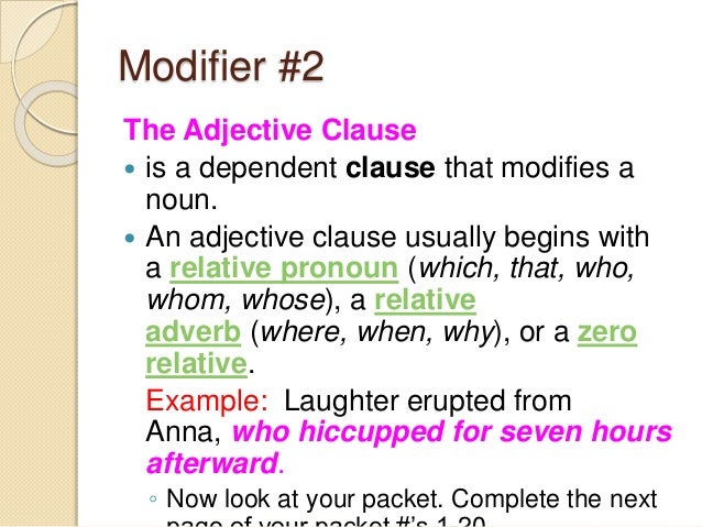 Modifiers