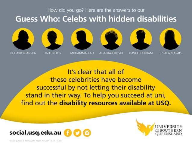 Guess who: Celebs with hidden disabilities | PDF | Medical Health