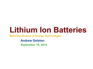 The Materials Science of Lithium-Ion Batteries (Sept 2014) | PDF