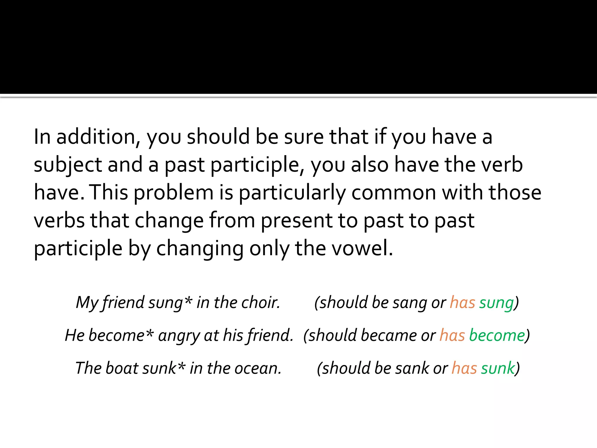 Problems with the form of the verb | PPTX