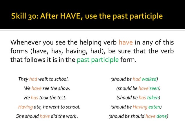 Problems with the form of the verb | PPT