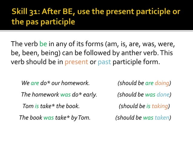 Problems with the form of the verb | PPT