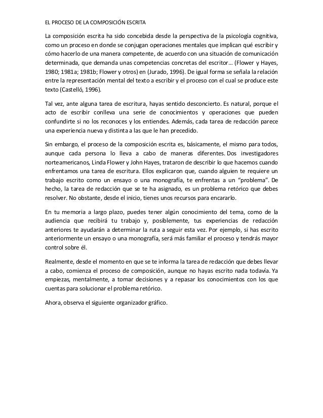 9. El proceso de la composicion escrita