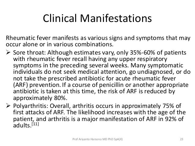 Rheumatic Fever Causes Symptoms Diagnosis Treatments