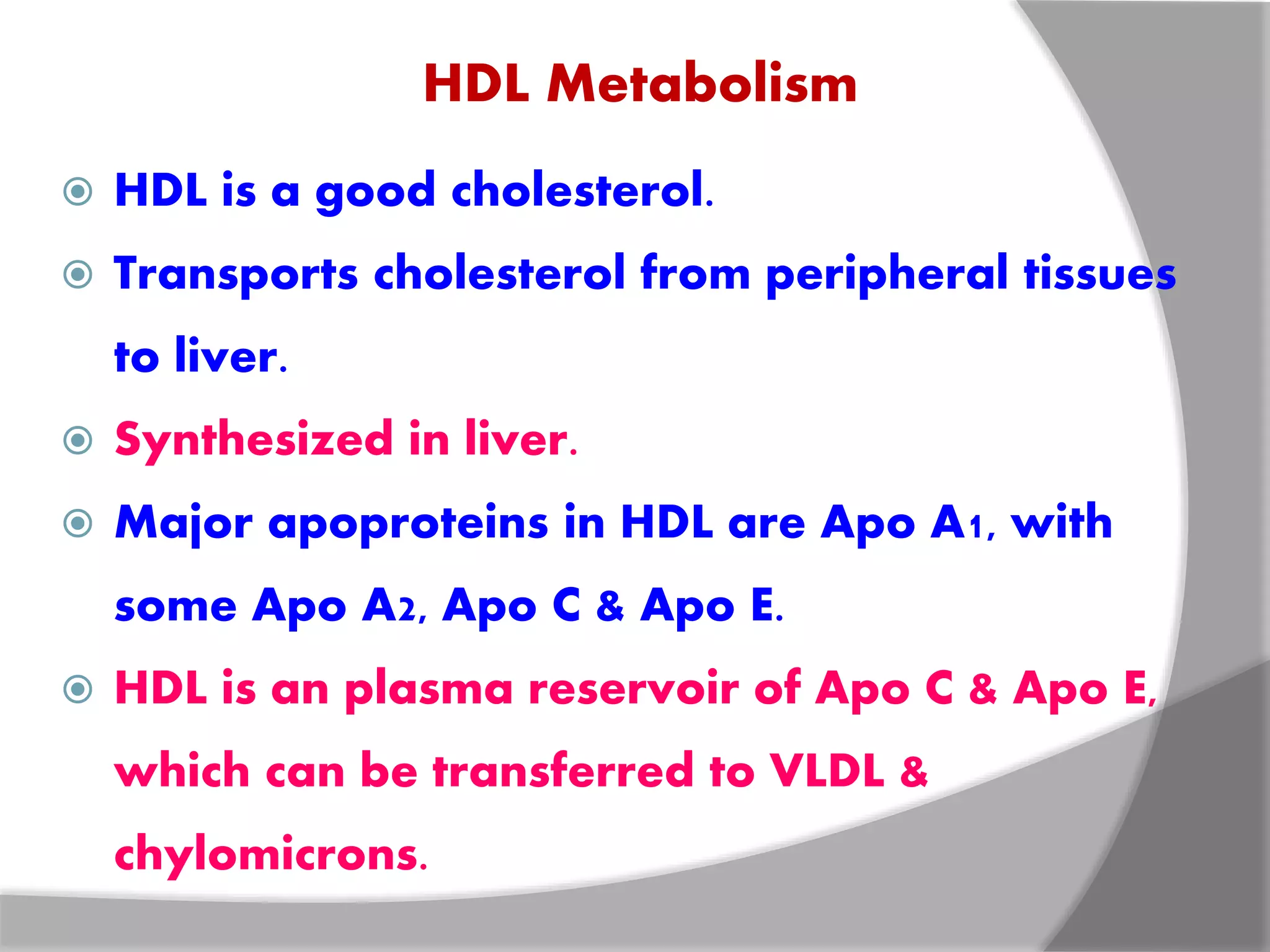 LDL & HDL METABOLISM | PPTX