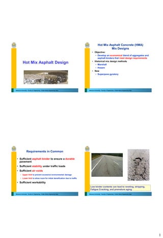 9-HMA Mix Design ( Highway Engineering Dr. Sherif El-Badawy ) | PDF