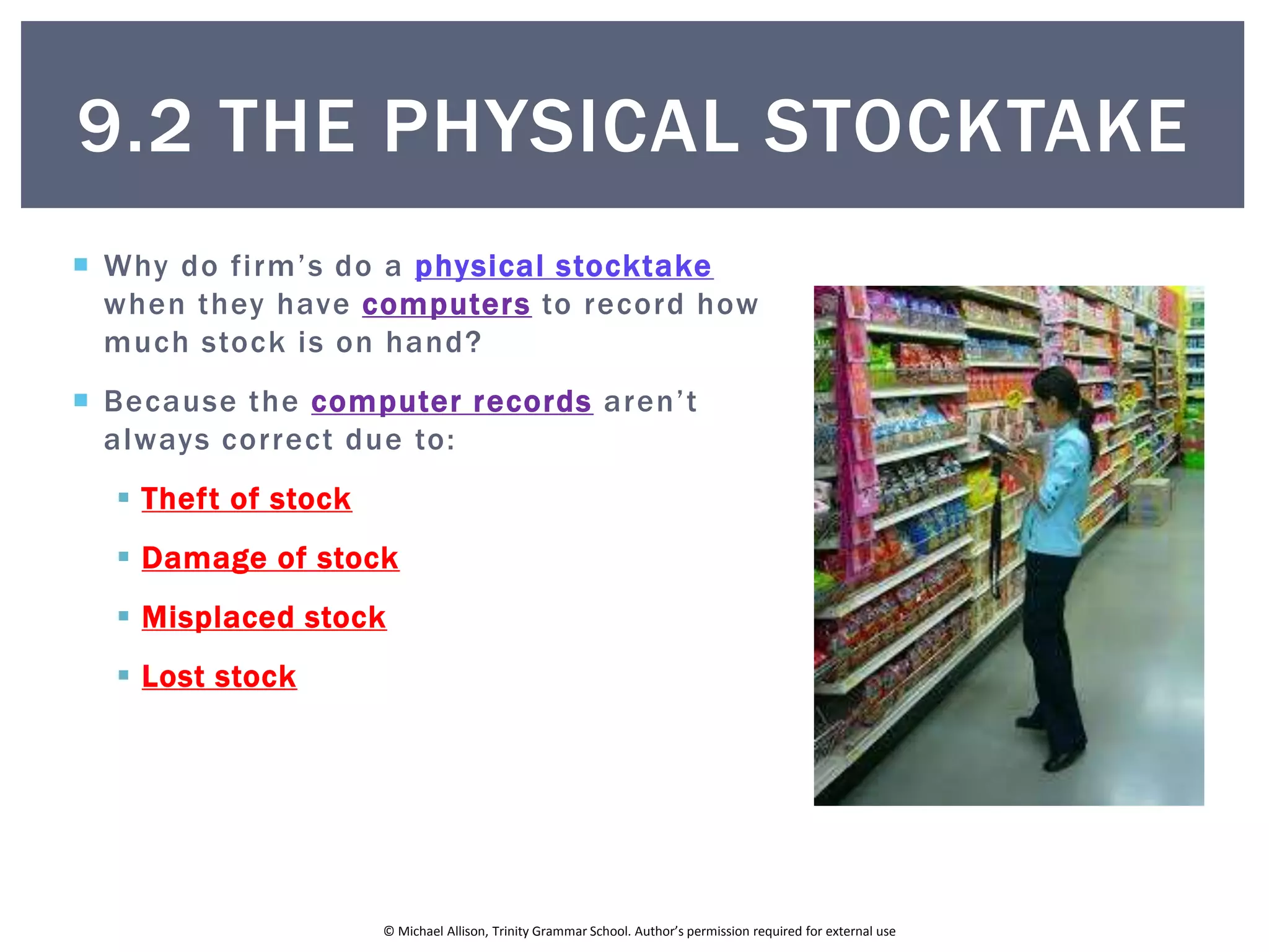9.2 The physical stocktake | PPTX