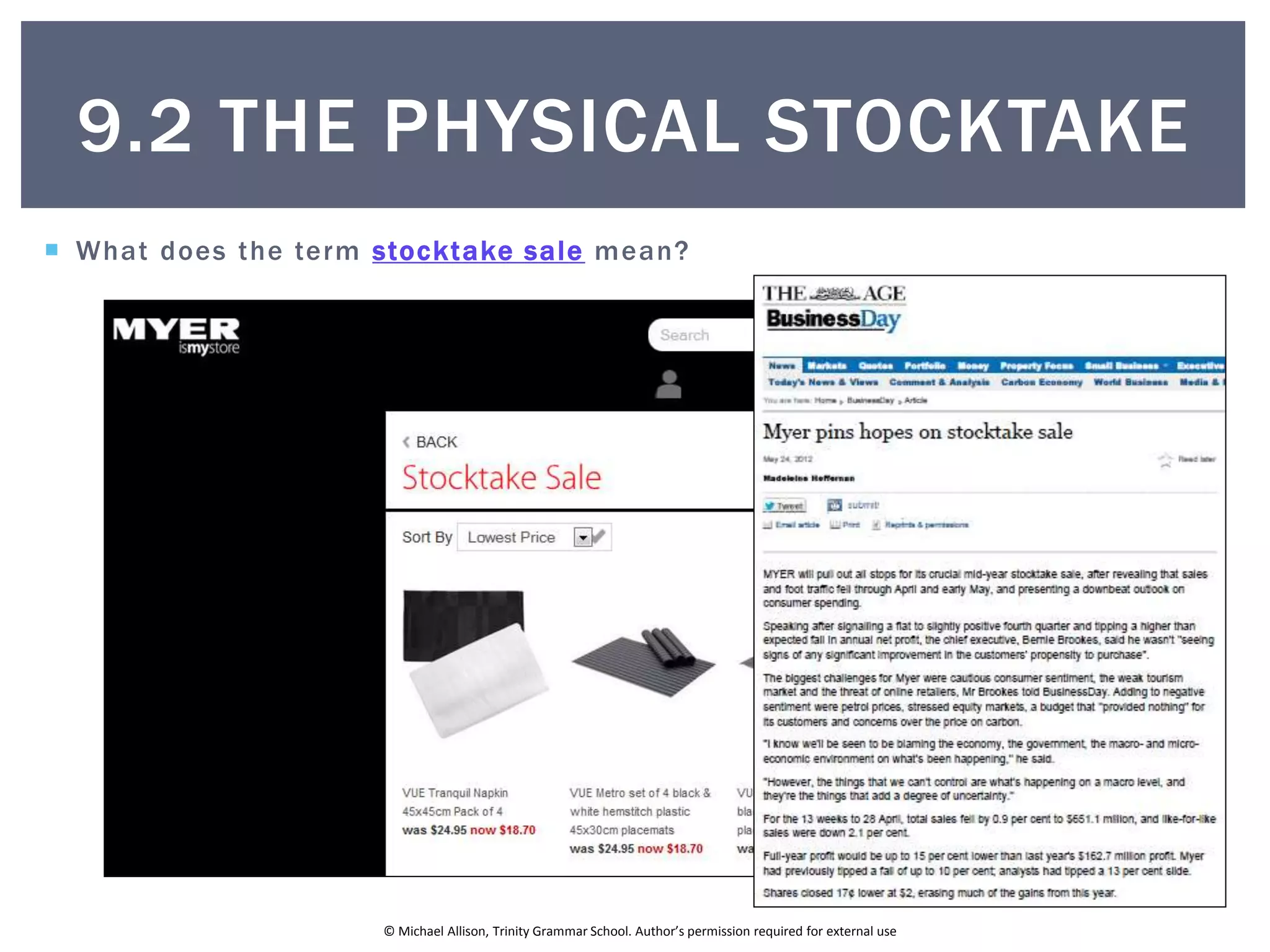 9.2 The physical stocktake | PPTX