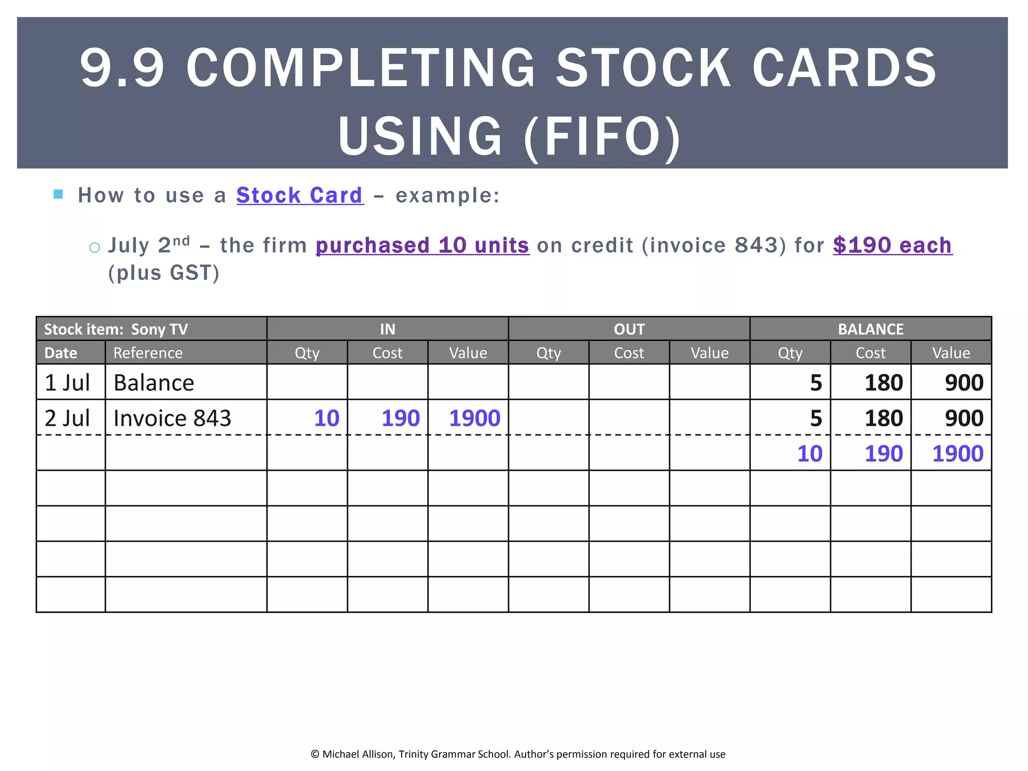 9.9 Completing Stock Cards using FIFO | PPTX | Stocks and Bonds ...