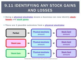 9.11 Identifying any stock gains and losses | PPT