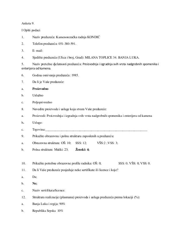 9. anketni upitnik