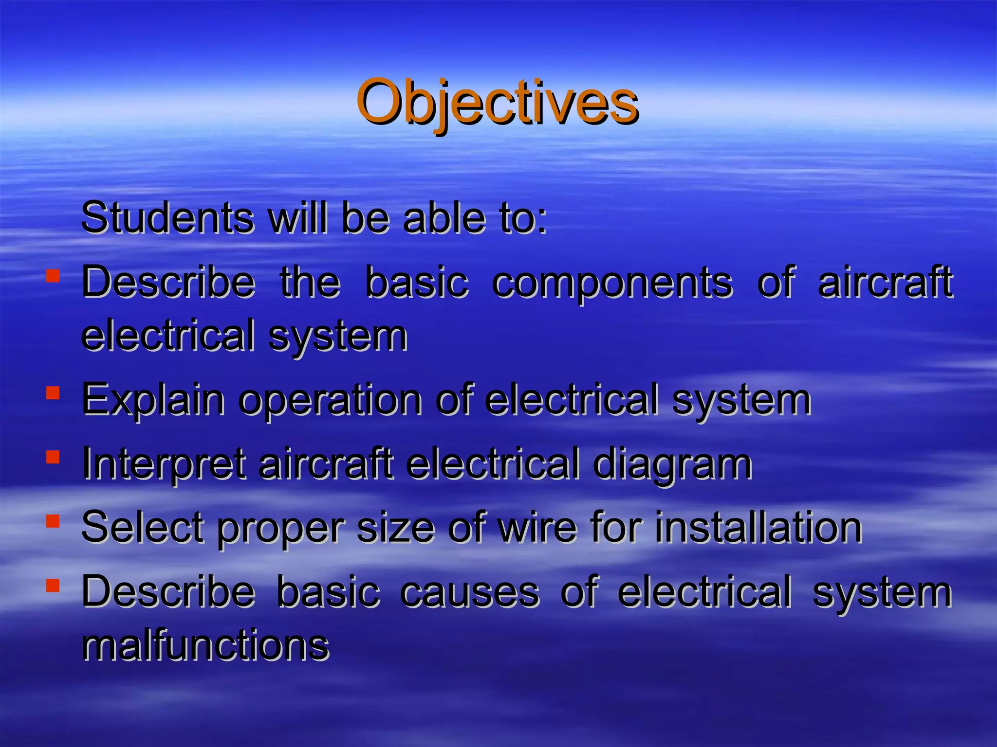 9. aircraft electrical systems | PPT