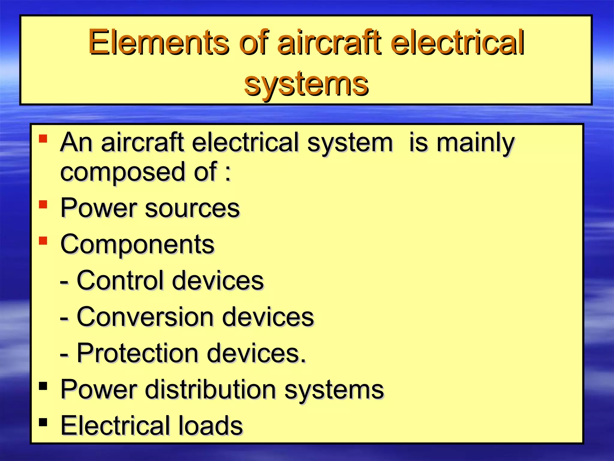 9. aircraft electrical systems | PPT
