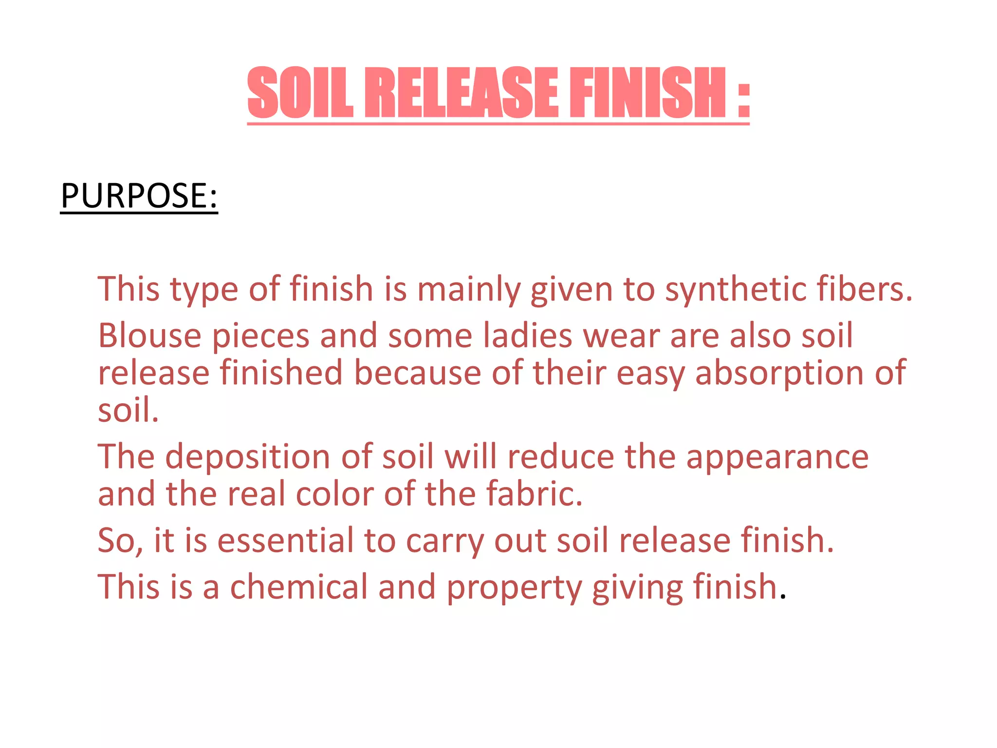 Soil release finish | PPTX