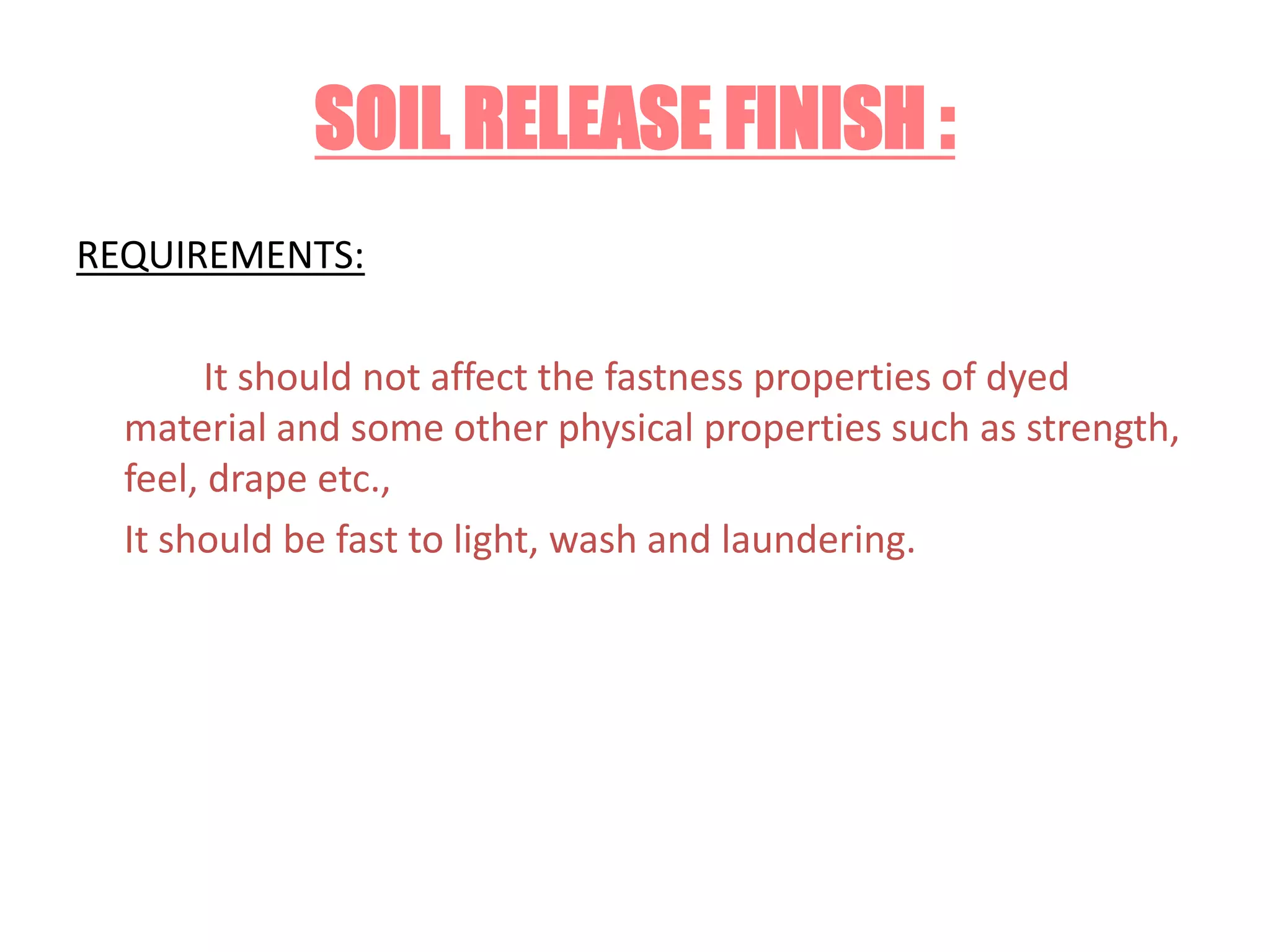 Soil release finish | PPTX