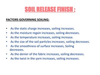 Soil release finish | PPTX