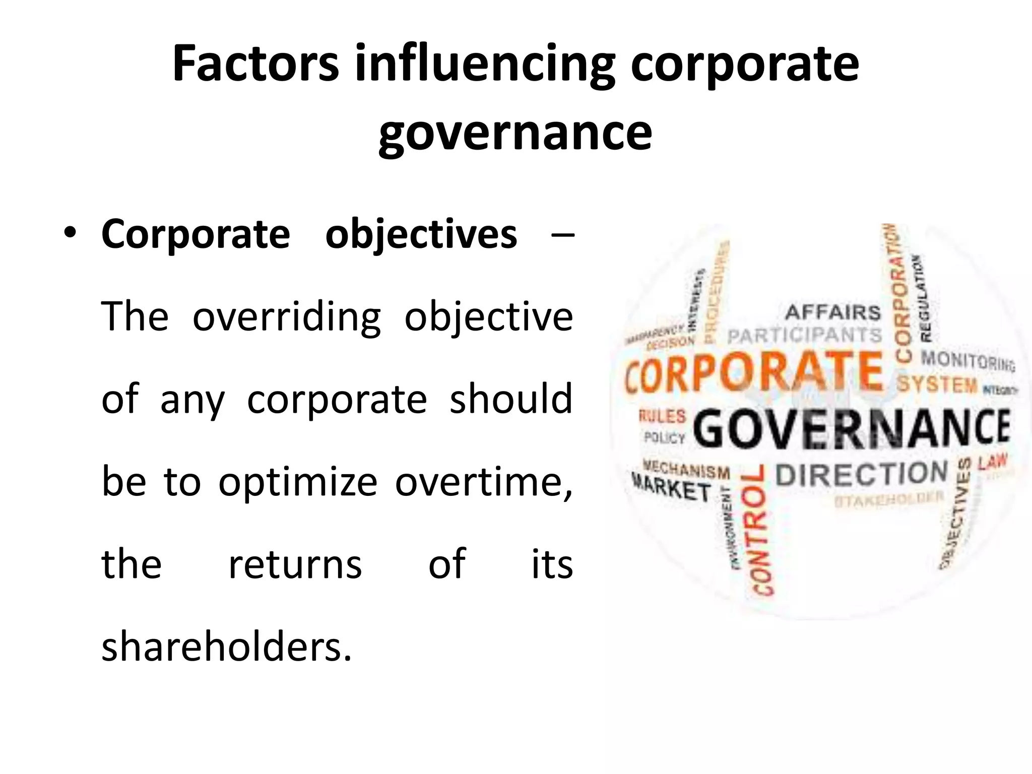 Factors influencing corporate governance - corporate management ...