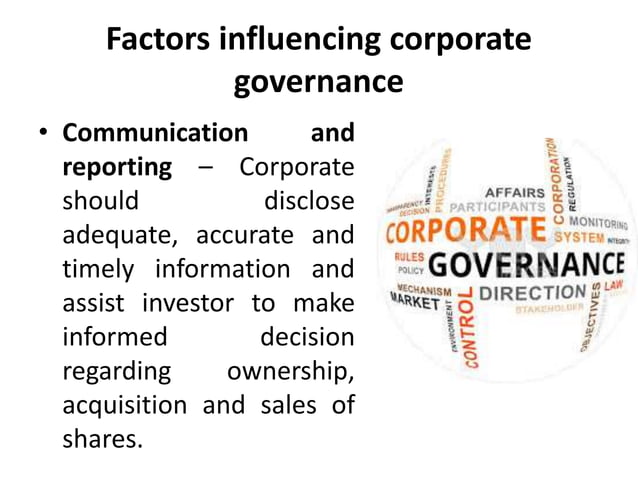 Factors influencing corporate governance - corporate management ...