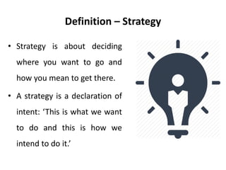 Definition of strategy - strategic human resource management | PPTX