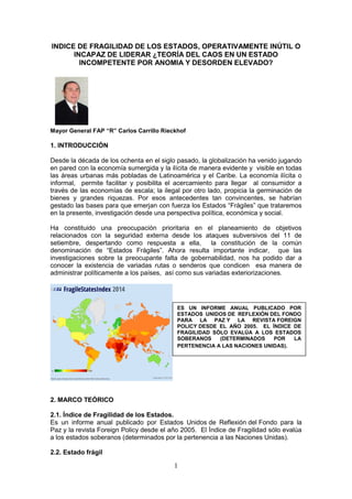 Indice de Fragilidad de los Estados | PDF