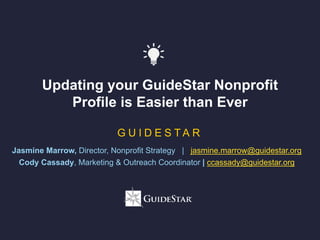 Updating Your GuideStar Nonprofit Profile is Easier Than Ever | PPT