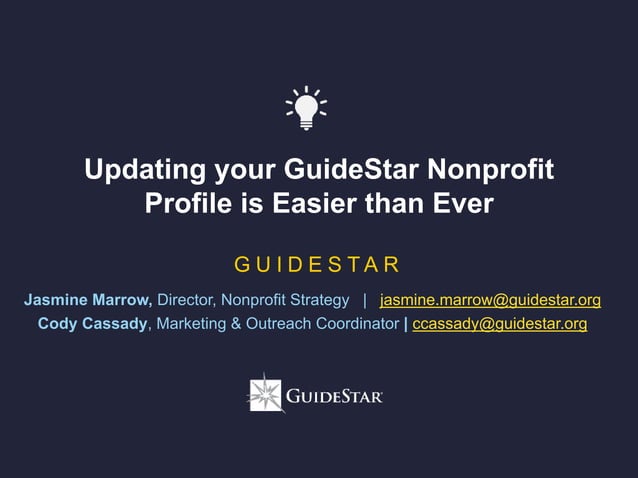 Updating Your GuideStar Nonprofit Profile is Easier Than Ever | PPT