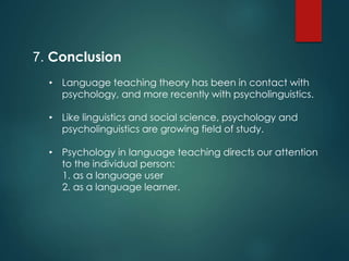 Development of a Psychological Perspective in Language Teaching | PPTX