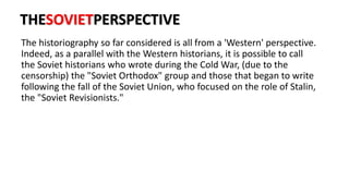 CAMBRIDGE IGCSE HISTORY REVISION 9 - WHO WAS TO BLAME FOR THE COLD WAR ...