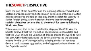 CAMBRIDGE IGCSE HISTORY REVISION 9 - WHO WAS TO BLAME FOR THE COLD WAR ...
