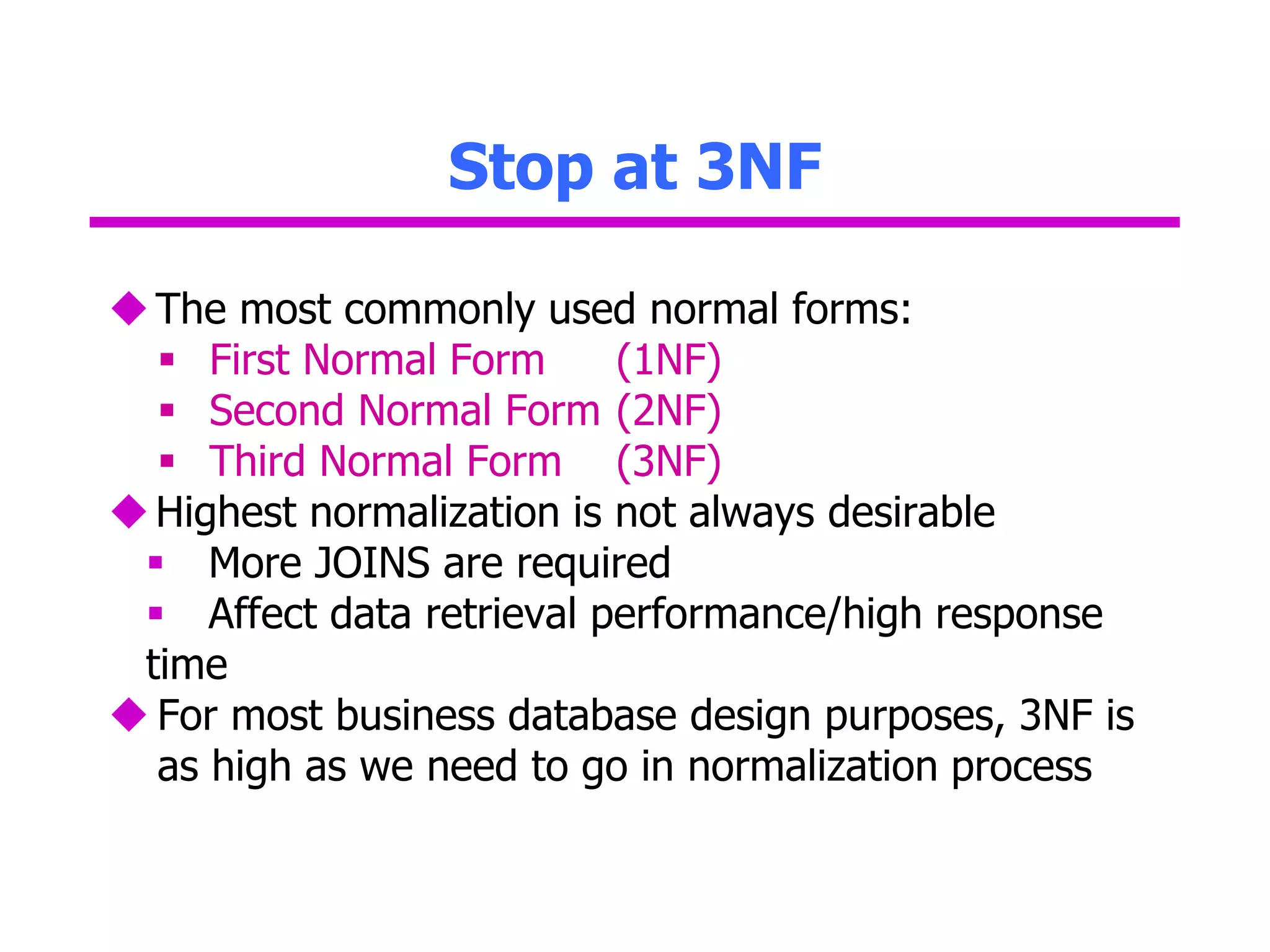 Database Concept - Normalization (1NF, 2NF, 3NF) | PPTX