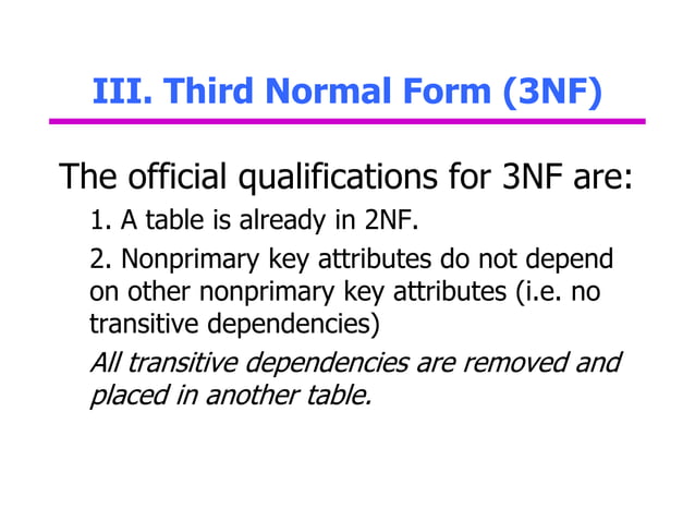Database Concept - Normalization (1NF, 2NF, 3NF)